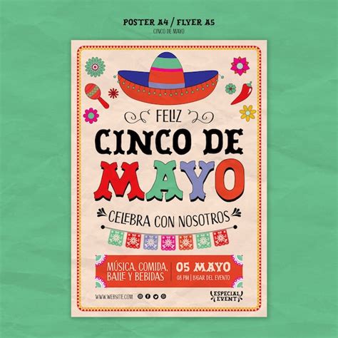 평면 디자인 Cinco De Mayo 템플릿 무료 Psd 파일