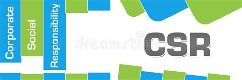 Csr Corporate Social Responsibility Green Blue Three Symbols Stock