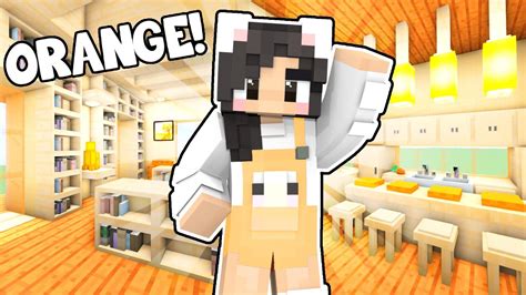 🧡minecraft But I Can Only Build With Orange Youtube