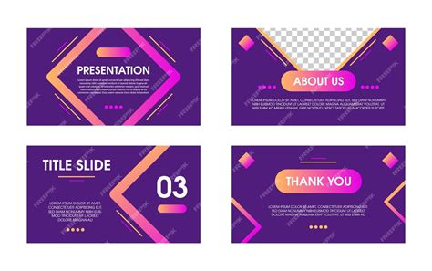 Набор фиолетовых современных шаблонов презентаций Powerpoint