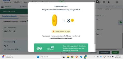 Coding Learning Geekforgeeks Day47 Dailyproblem Mansi Garg