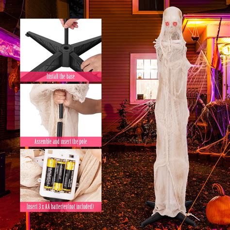 Costway 6ft Halloween Animated Standing Mummy Life Size Animatronic