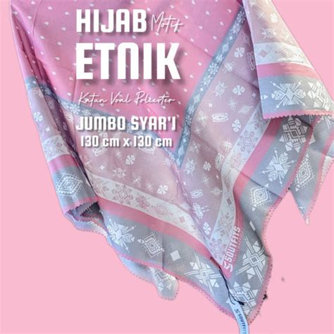 Jual Soutfits Hijab Jumbo Syar I Motif Etnik Maya Series 005 Scarf Jilbab Segi Empat Bahan
