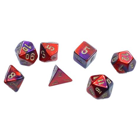 7 Set Cube Mini Gemini Purple Red With Gold Acd Distribution