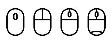 Computer Mouse Outline Computer Mouse Icons Set Cursor Symbol