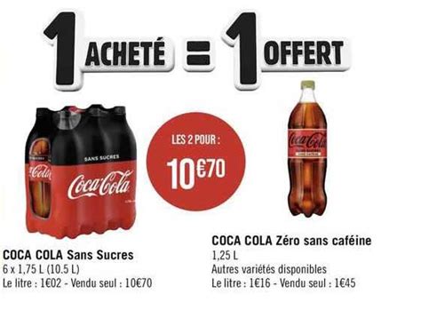 Promo Coca Cola Sans Sucres Coca Cola Zéro Sans Caféine chez