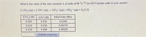 solved 2clo2 aq 2oh− aq →clo3− aq clo2− aq h2o ℓ