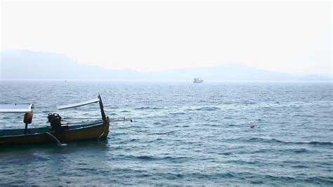 Anchored Traditional Khmer Boat Releasing Excess Water Stock Footage Video Of Moody Nature