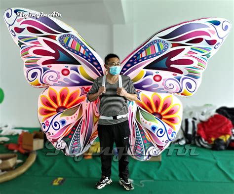 Walking Led Inflatable Butterfly Wing Parade Costume Adult Wearable