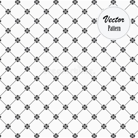 Geometric Vector Pattern Repeating Abstract Small Flower Or Floral And Dotted Linear On Diamond