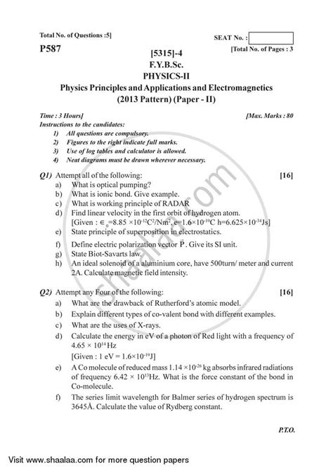 physics principles and applications and electromagnetics 2017 2018 b sc
