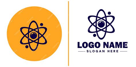 Premium Vector Atom Icon Particle Molecule Elementary Particle Flat Logo Sign Symbol Editable