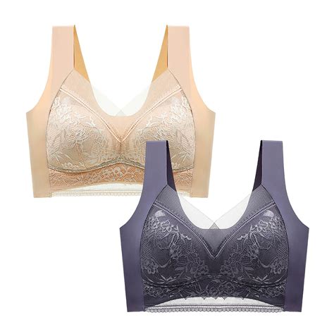 Honveio Wireless Bras With Support And Lift Women Lady Lace Gathered