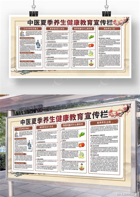 简约中医夏季养生健康教育宣传栏图片下载红动中国