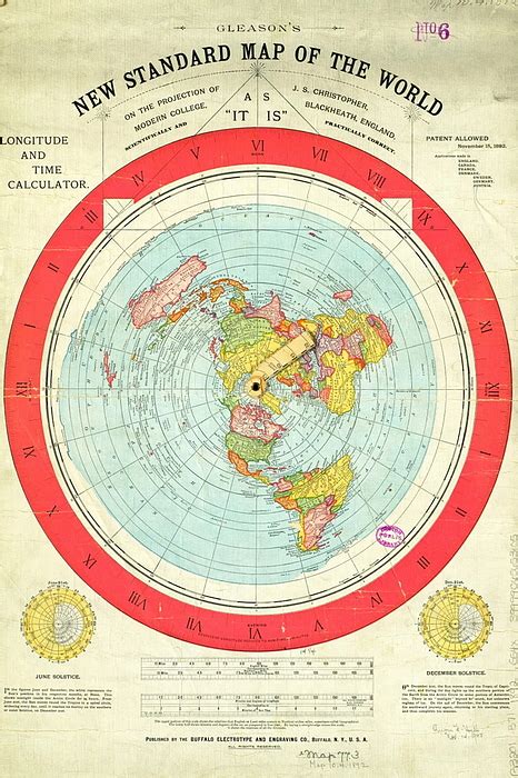 Alexander Gleason S New Standard Map Of The World 1892 Flat Earth Map