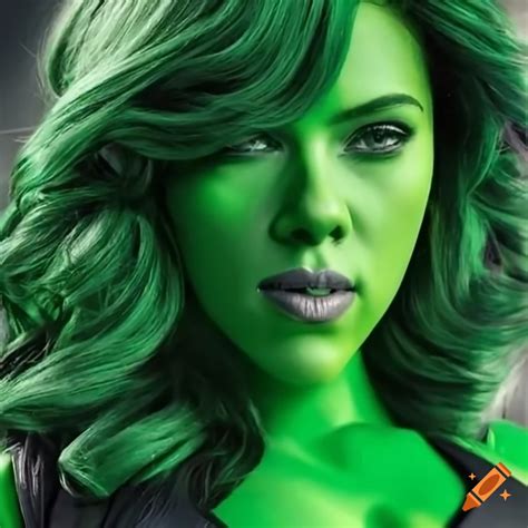 Scarlett Johansson As She Hulk On Craiyon