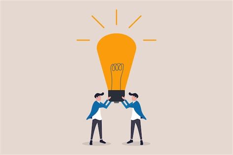 Premium Vector Businessman Join Or Combine Lightbulb Idea For Best Result Concept Of Idea