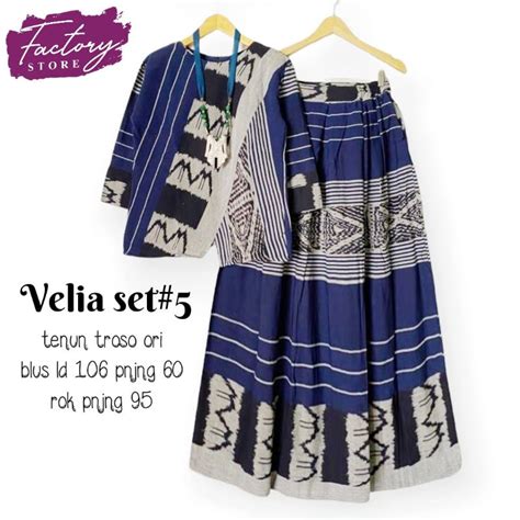 Jual Velia Set Tenun Troso Blouse Set Rok Super Cakep Super Etnik