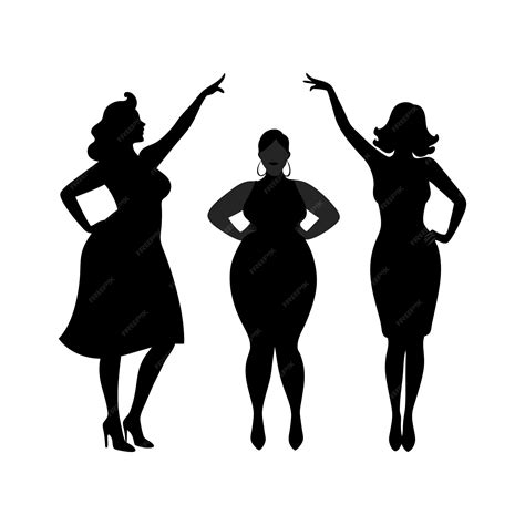 Premium Vector Woman Plus Size Silhouette