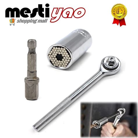 3pcs Set Multi Function Universal Socket Wrench 7 19mm Mini Portable