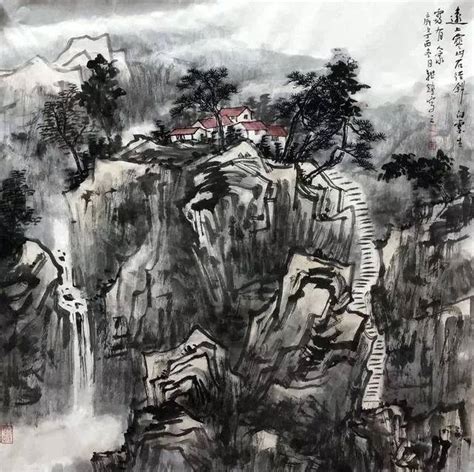 张继钟山水画 志成山水画欣赏 智永山水画 大山谷图库