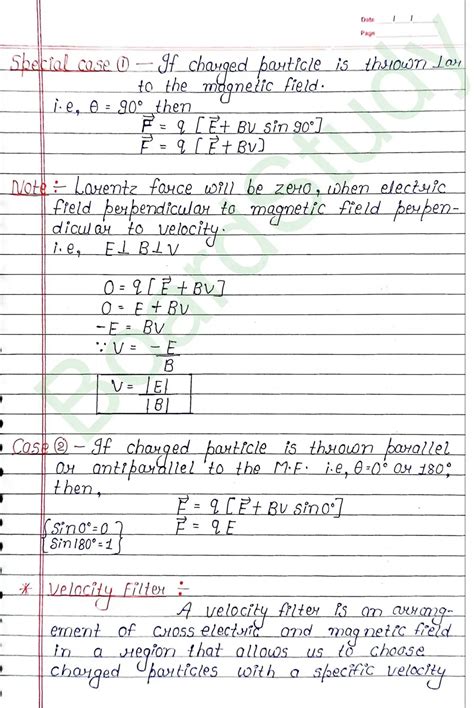 Ncert Class 12 Physics Chapter 4 Moving Charges And Magnetism Notes