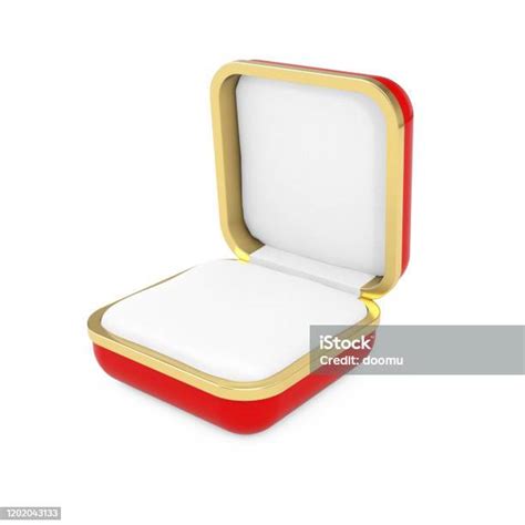 반지에 대한 빈 빨간 선물 상자 3d 렌더링 개인 장식품에 대한 스톡 사진 및 기타 이미지 개인 장식품 결혼식 기념일
