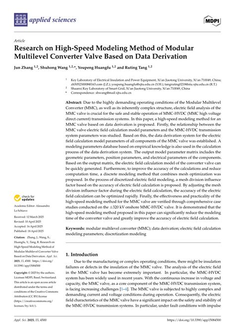 Pdf Research On High Speed Modeling Method Of Modular Multilevel Converter Valve Based On Data