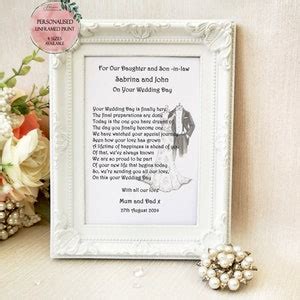 Son And Daughter In Law Wedding Day Card Personalised Bride And Groom Poem Card Heartfelt