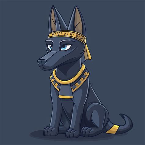 Cute Anubis Weighing Hearts Cartoon Vector Illustration Premium Ai