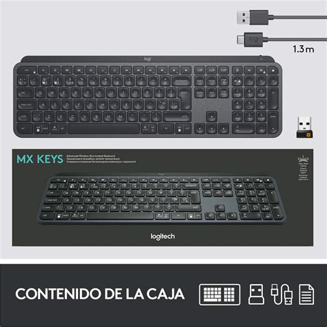 Buy Logitech MX Keys Advanced Illuminated Wireless Keyboard QWERTY Spanish Layout Graphite