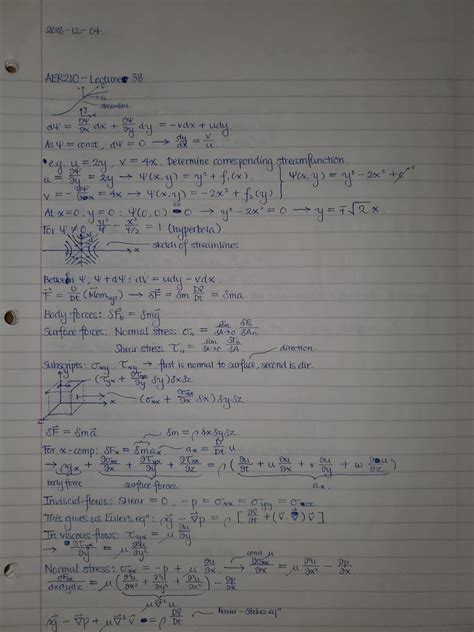 Aer210 Vector Calculus And Fluid Dynamics