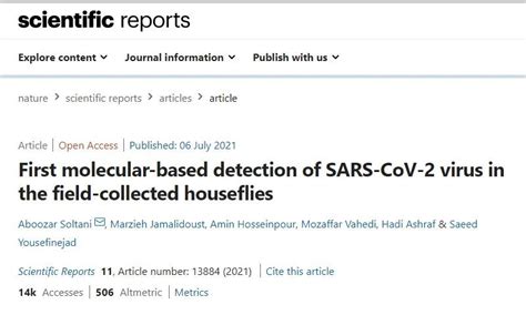 First Molecular‑based Detection Of Sars‑cov‑2 Virus In The Field‑collected Houseflies
