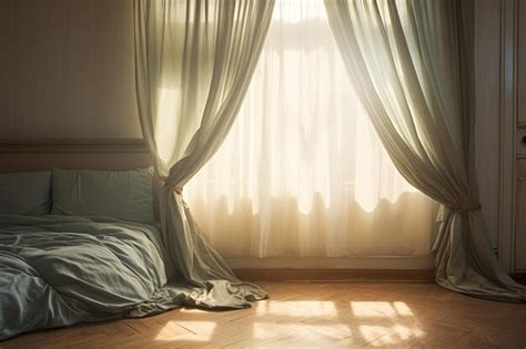 Premium Ai Image Woman Wakeup And Opening Curtains In Hotel Room At