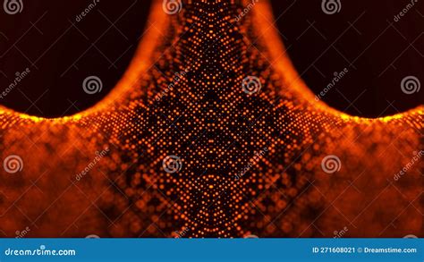Futuristic Particle Wave Abstract Technology Background Big Data Visualization 3d Rendering