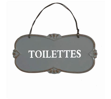 Grande Plaque De Porte Toilettes Style Ancien Fer Gris 22 Cm Plaque