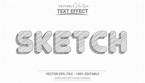 Premium Vector Pencil Sketch Editable Illustrator Text Effect On