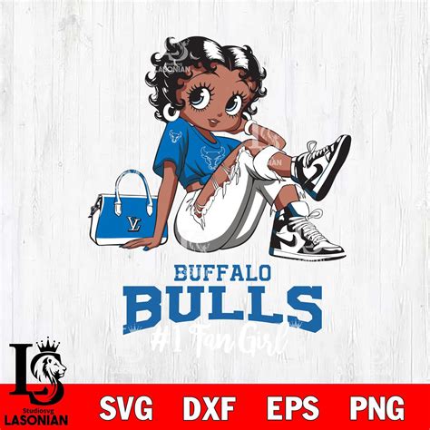 Buffalo Bulls 1 Black Fan Girl Betty Boop Lasoniansvg