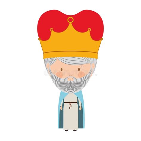 Colorful King With Crown And Gray Beard Stock Vector Illustration Of