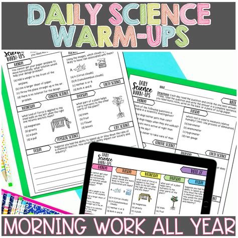 Daily Science Warm Ups For Science Morning Work Classful Worksheets