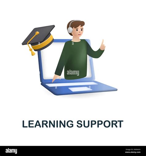 Learning Support Icon 3d Illustration From E Learning Collection