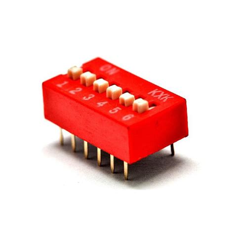 Interruptor Dip Switch 6 Posiciones Rojo Electrónica Pura