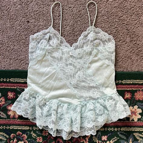 Vintage Rikki New York Camisole Ml Blue Lace Depop