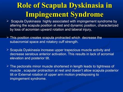 Rotatory Cuff Syndrome And Scapular Dyskinesia Ppt