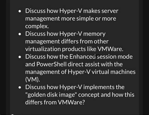 Solved Discuss How Hyper V Makes Server Management More
