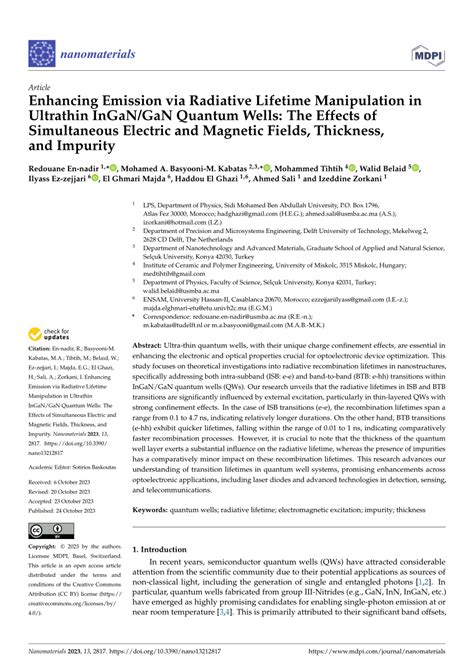 Pdf Enhancing Emission Via Radiative Lifetime Manipulation In