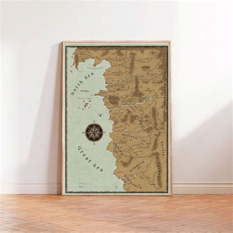 The Witcher World Map Poster Northern Kingdoms Wall Art The Witcher