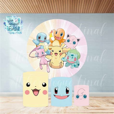Kit Painel Sublimado Capa de Cilindro Pokémon Elo