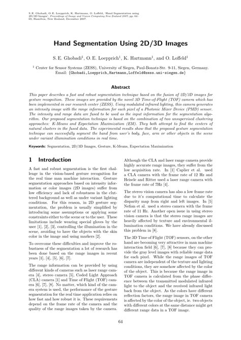 Pdf Hand Segmentation Using 2d3d Images