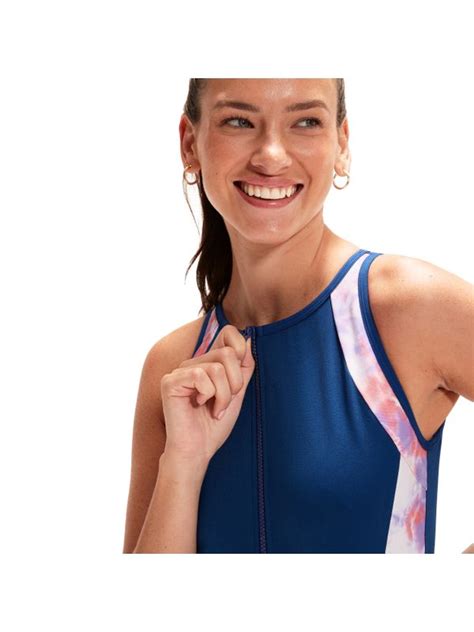 Speedo Panel Hydrasuit One Piece Soft Coralmiami Lilac